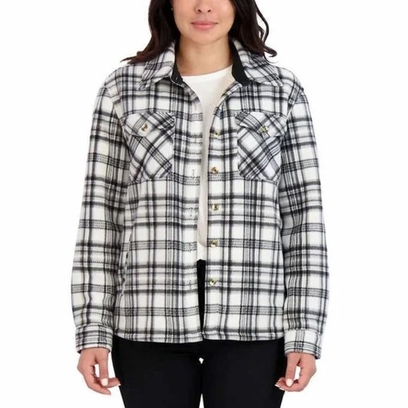 Sage | Jackets & Coats | Nwt Sage Ladies Plush Shirt Jacket In White ...